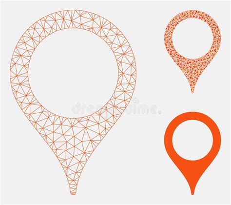 Map Marker Vector Mesh Carcass Model And Triangle Mosaic Icon Stock Vector Illustration Of