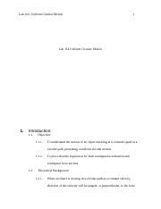 Physics 111A Lab Report Lab 114 Uniform Circular Motion Lab 114 Uniform Circular Motion 1