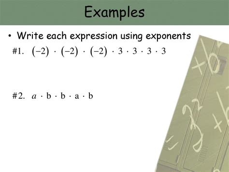 how to write an expression using exponents