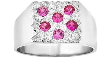 Bleue Burnham The Mini Rose Garden Ruby Signet Ring In Pink Lyst Uk