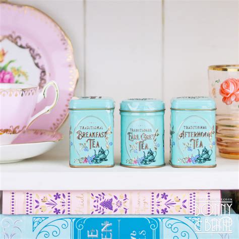 Vintage Victorian Tea Tins Mini Loose Leaf T Set