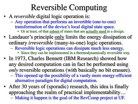 Ppt Reversible Computing A Brief Introduction Powerpoint Presentation Id5139613