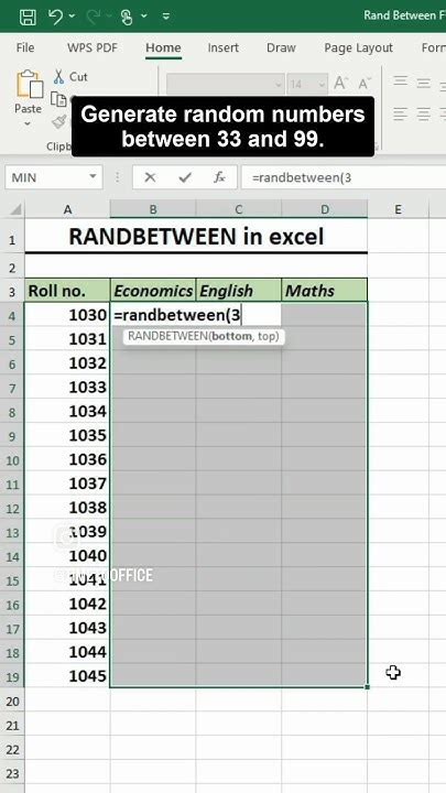 Randbetween In Ms Excel Shorts Virilha Trending Youtube