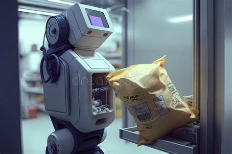 Robotic Arm Loading Groceries Into Bag As Person Checks Out Stock Illustration Illustration