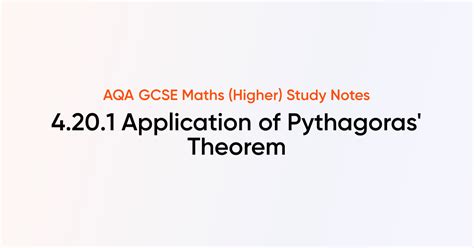 Application Of Pythagoras Theorem 4 20 1 Aqa Gcse Maths Higher