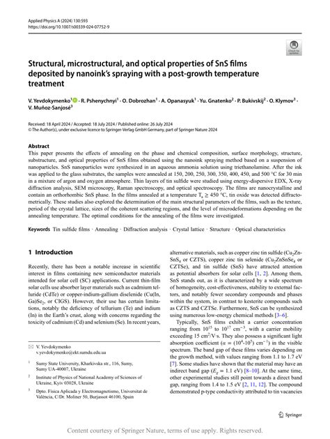 Structural Microstructural And Optical Properties Of Sns Films