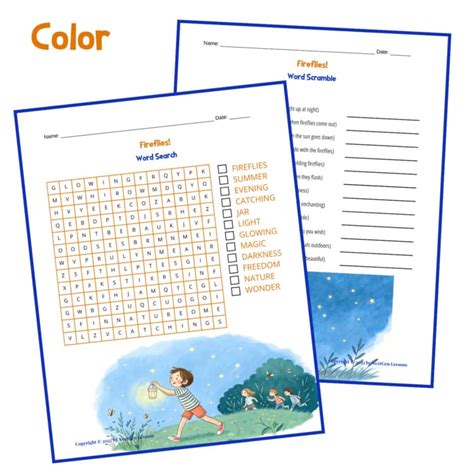 Fireflies By Julie Brinckloe Read Aloud Activities 3 Puzzle Packet