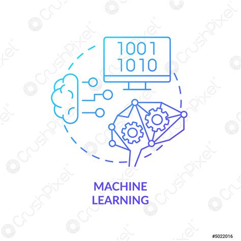 Machine Learning Blue Gradient Concept Icon Stock Vector 5022016
