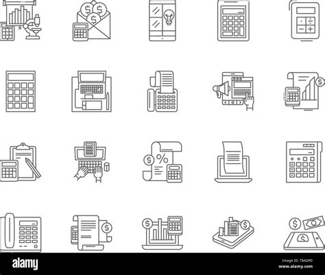 Calculator Line Icons Signs Vector Set Outline Illustration Concept Stock Vector Image And Art