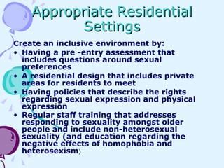 Addressing Sexual Needs In Residential Care 1 PPT