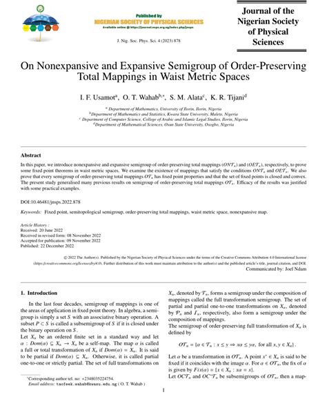 Pdf On Nonexpansive And Expansive Semigroup Of Order Preserving Total