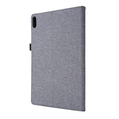 For Huawei Matepad Pro Fabric TPU Flat Protective Case With Name Card Clip Grey
