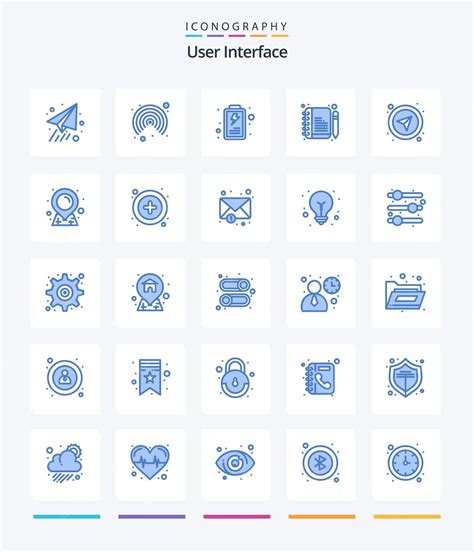 Free Vector Creative User Interface 25 Blue Icon Pack Such As Map User User Select Interface