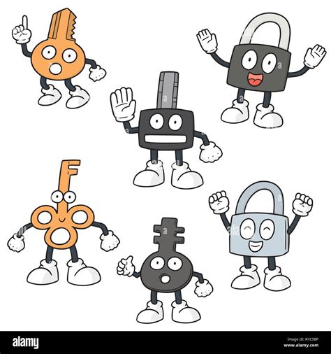 Vector Set Of Lock And Key Stock Vector Image Art Alamy