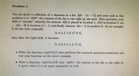 solved problem 1 you are given a collection of n elements