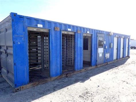 conex security access container with turnstiles yellow tag auctions