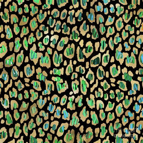Teal And Gold Leopard Digital Art By Amy Curtis Fine Art America