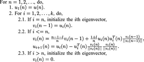 Ccipca Algorithm Compute First K Dominant Eigenvectors V N V N