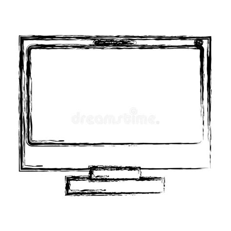 Monochrome Blurred Silhouette Of Lcd Monitor Stock Vector