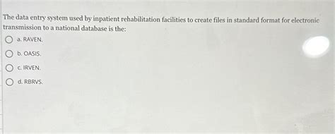 Solved The Data Entry System Used By Inpatient