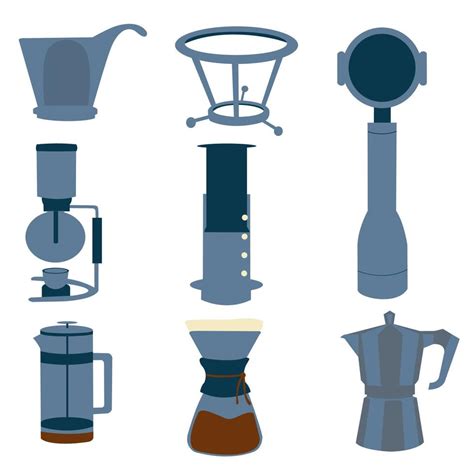 Coffee Brewing Method Tools 8829408 Vector Art At Vecteezy