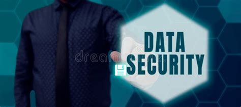 Writing Displaying Text Data Security Business Showcase Protected Important Personal Data From