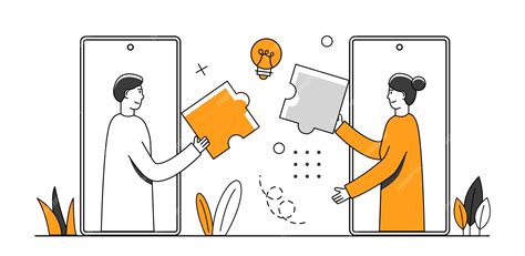 Premium Vector Teamwork Concept In Flat Design With People In Phone