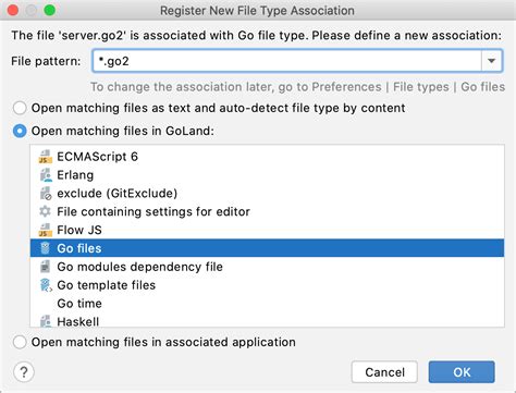 File Type Associations DataGrip