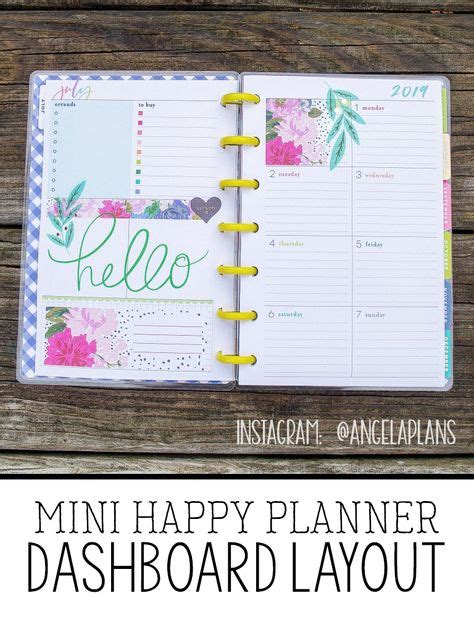 The Happy Planner Dashboard Layout Ideas