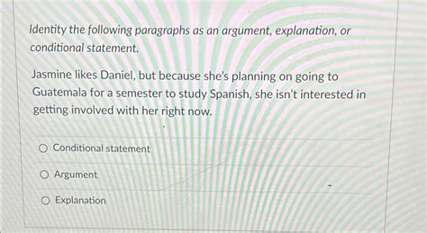 Solved Identity The Following Paragraphs As An Argument
