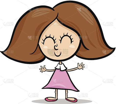 可爱的小女孩卡通插图