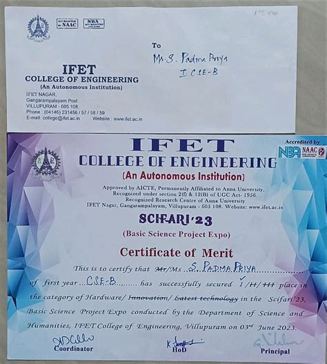 padmapriya saravanaperumal on linkedin ifet project