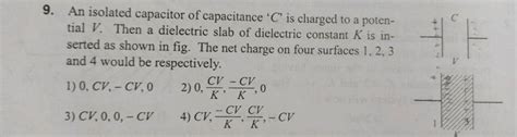 An Isolated Capacitor Of Capacitance C Is Charged To A Potential V T