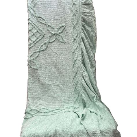 Vintage Green Chenille Bedspread At Gladys Davy Blog