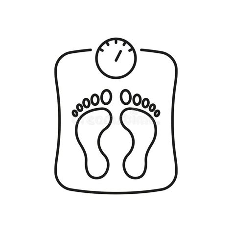 Weighing Scale Line Icon Weight Control And Monitoring Slimming Fitness Diet And Health