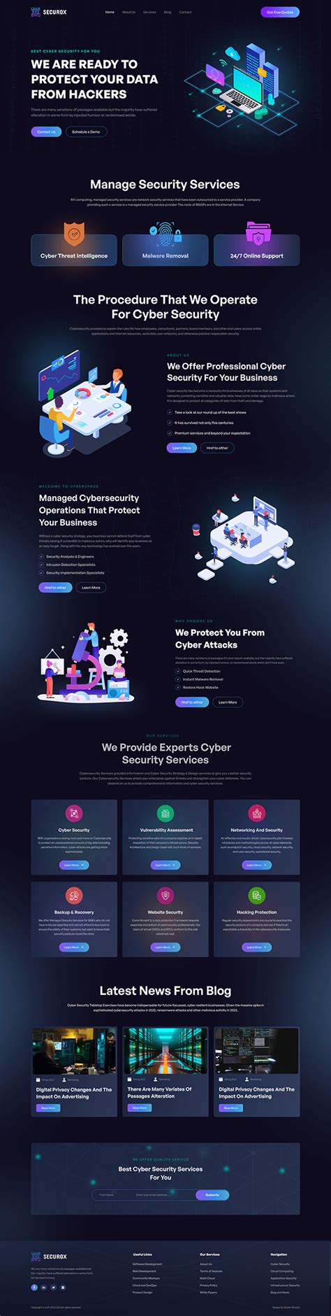 Cyber Security And Digital Hacking Website Design Behance
