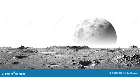 Lunar Landscape Craters And Ridges On Moon S Surface Generative Ai Stock Illustration