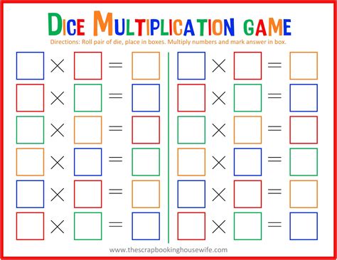 Multiplication Games Ks2 Printable