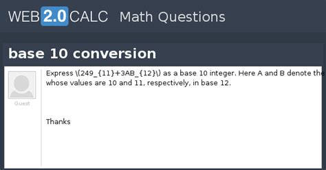 view question base 10 conversion