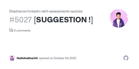 [suggestion ] · issue 5027 · ebazhanov linkedin skill assessments