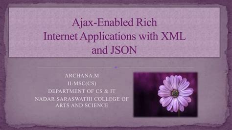 Ajax Enabled Rich Internet Applications With Xml And Json Pptx