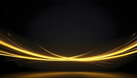 Abstract Image Of Two Glowing Golden Lines With A Soft Wavelike Form Creating A Sense Of