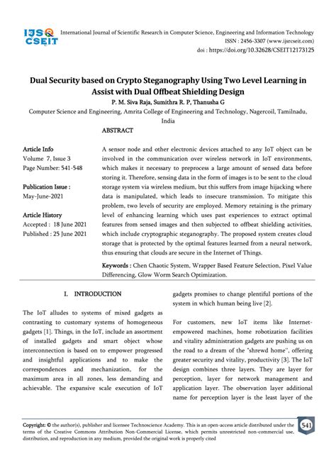 Pdf Dual Security Based On Crypto Steganography Using Two Level