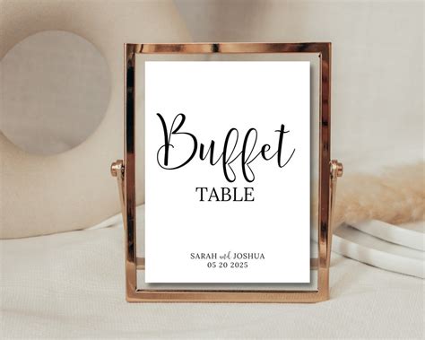 Buffet Sign Template Wedding Reception Buffet Sign Instant Download