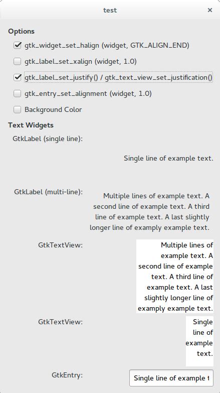 GTK Aligning Justification In Text Widgets Murray S Blog