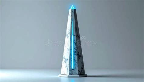 Futuristic Sci Fi Obelisk With Blue Neon Light Stock Illustration