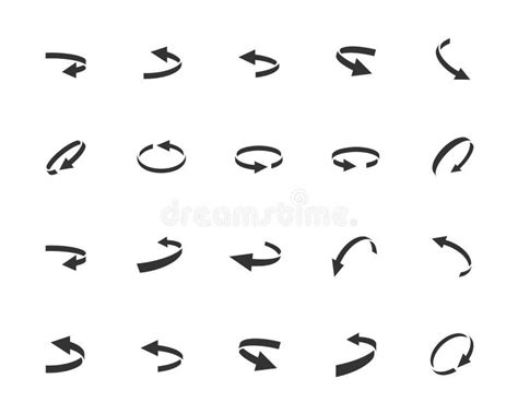 Juego De Iconos Girar Flechas Ilustración Del Vector Ilustración De