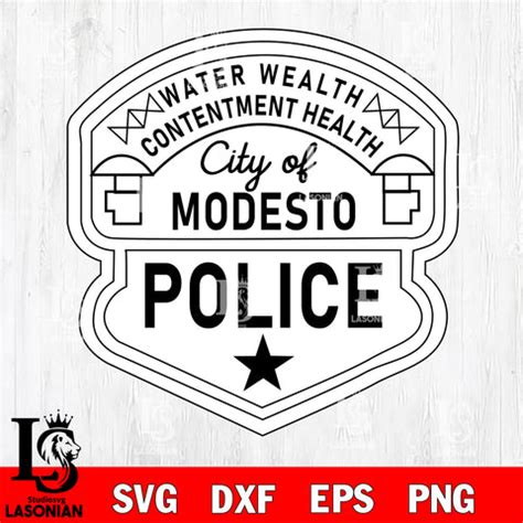 City Of Modesto Police Badge Svg Eps Png Dxf File Logo Police Black A