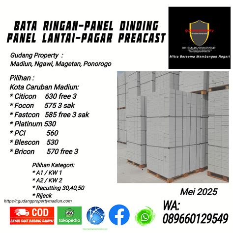 Gudang Properti Distributor Bata Ringan Panel Lantai Dan Pagar Added