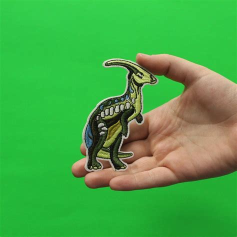 Parasaurolophus Green And Blue Patch Standing Dinosaur Etsy